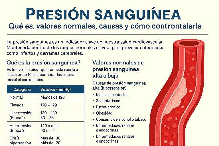 Presión Sanguínea: Causas, Síntomas y Cómo Controlarla.